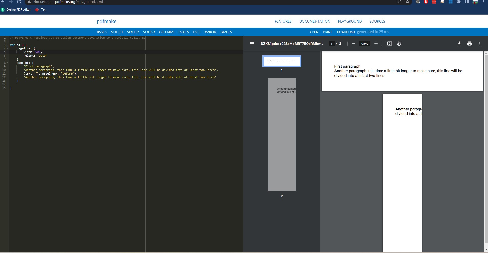 Page Size Is Not Applying On Second Page · Issue 2500 · Bpampuchpdfmake · Github