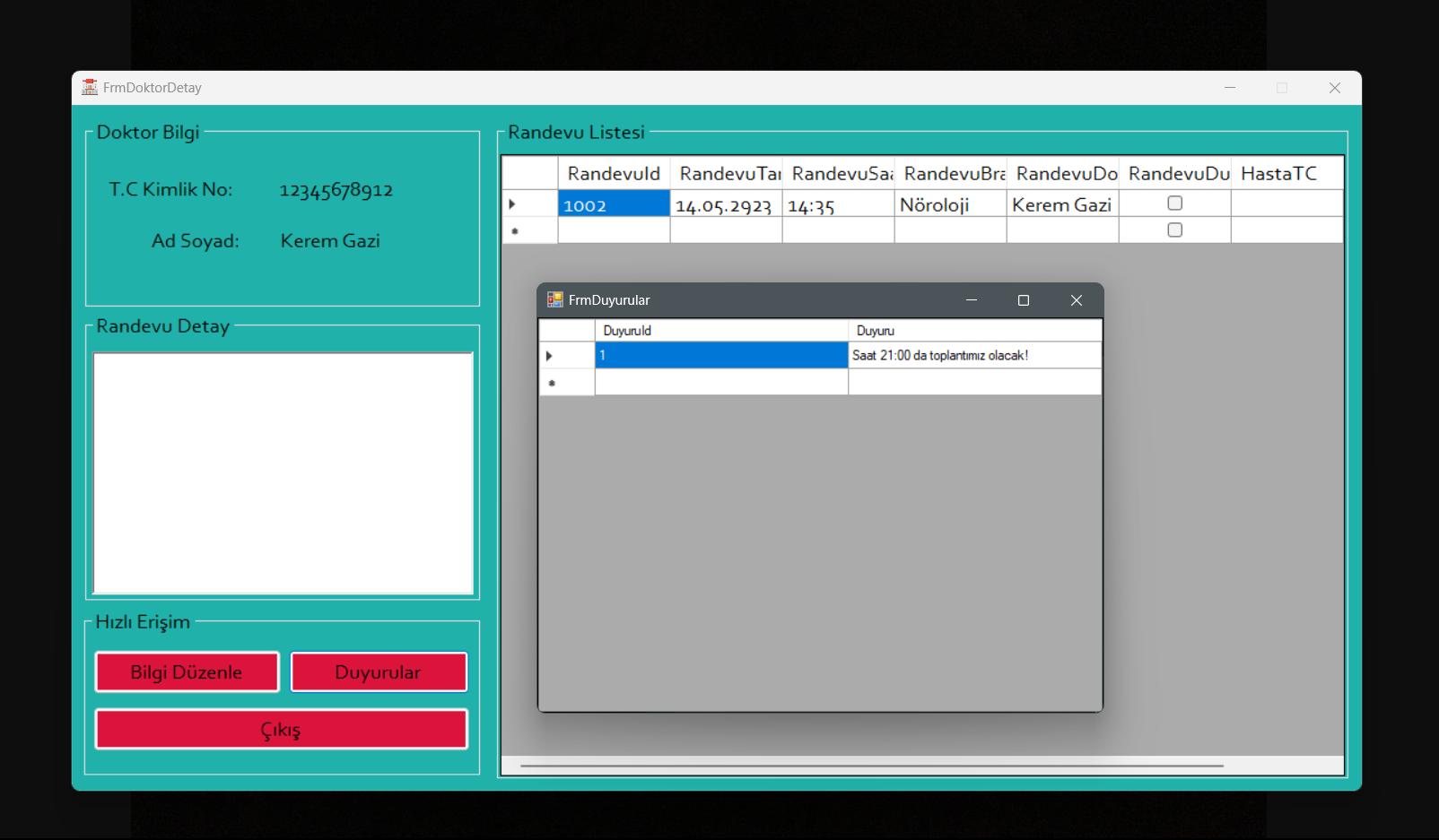 GitHub - zeynepiseri/Hospital-Project