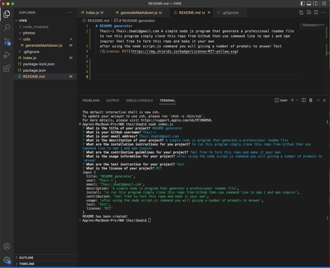GitHub - Thair-i/README-Generator