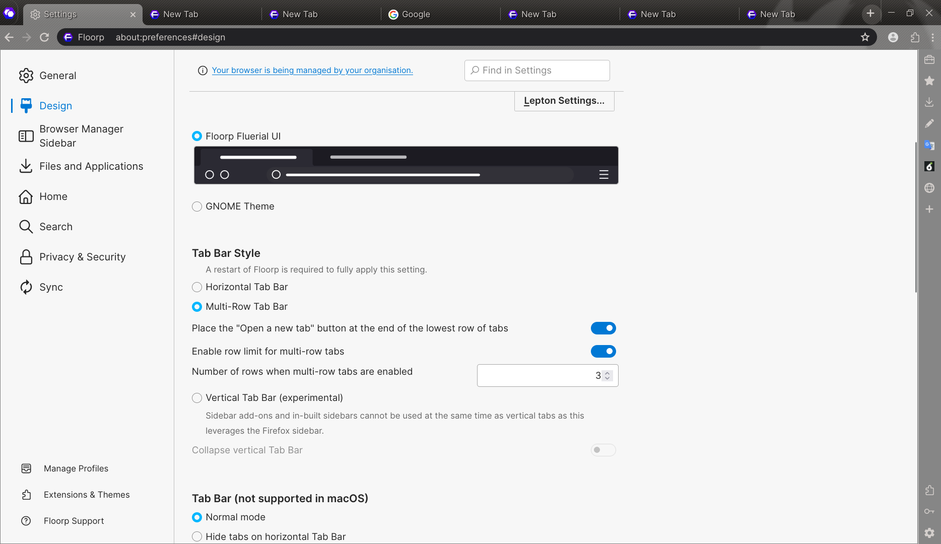 Bug Multi Row Tabs Overflow Is Not Visible On Maximised Fluerial Ui · Issue 364 · Floorp 4032