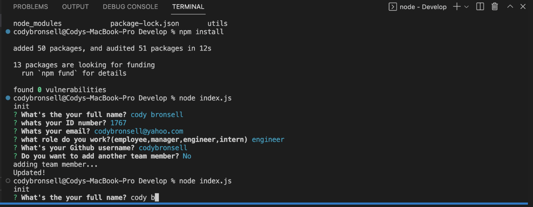 GitHub - codybronsell/team-profile-generator