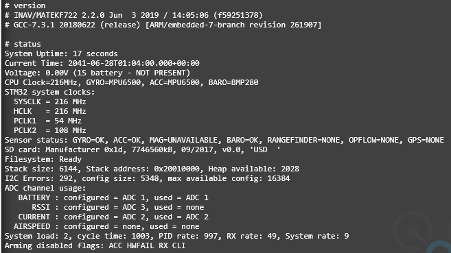 iNav firmware not working on MATEK F722-STD · Issue #4809 · iNavFlight/inav · GitHub