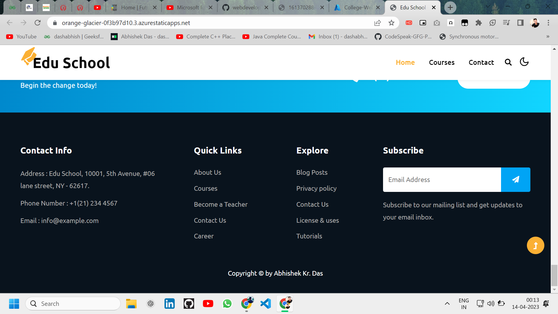 GitHub - Abhishdas/Final-Project-FRT: Here, i have created a Edu School Web app named College ...