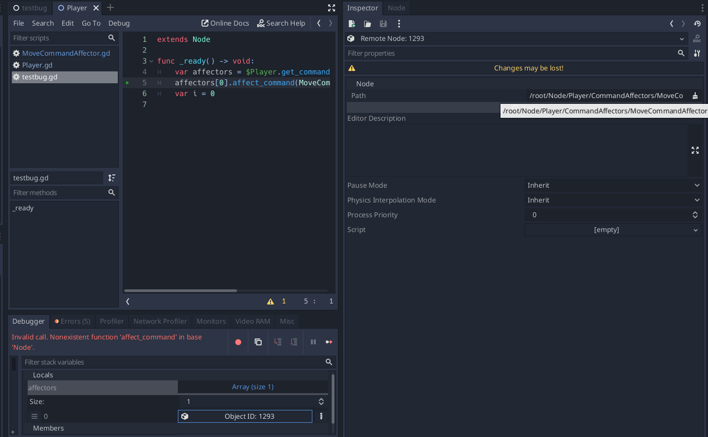 Attached to node script is not available at runtime · Issue #69140 · godotengine/godot · GitHub