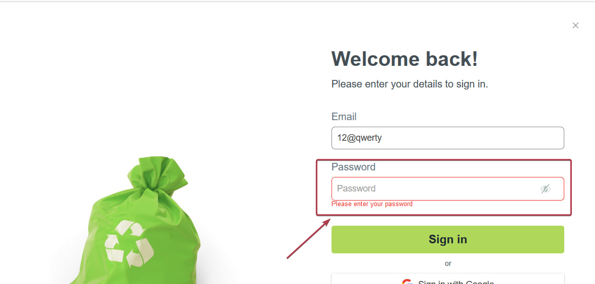 [UBS_Prod.Log in form] The error message 'Please enter your password' is displayed instead of ...