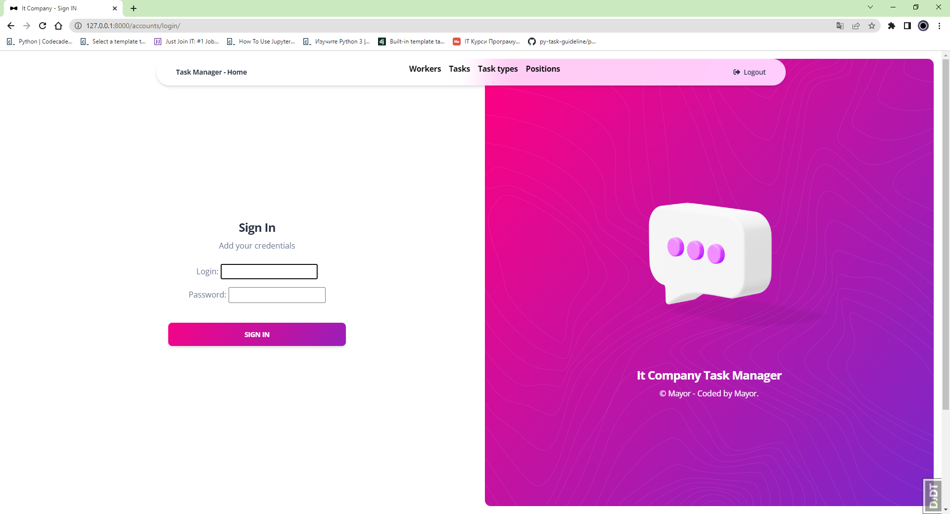 Github Ivanmayorit Company Task Manager Project For Managing Tasks In It Company