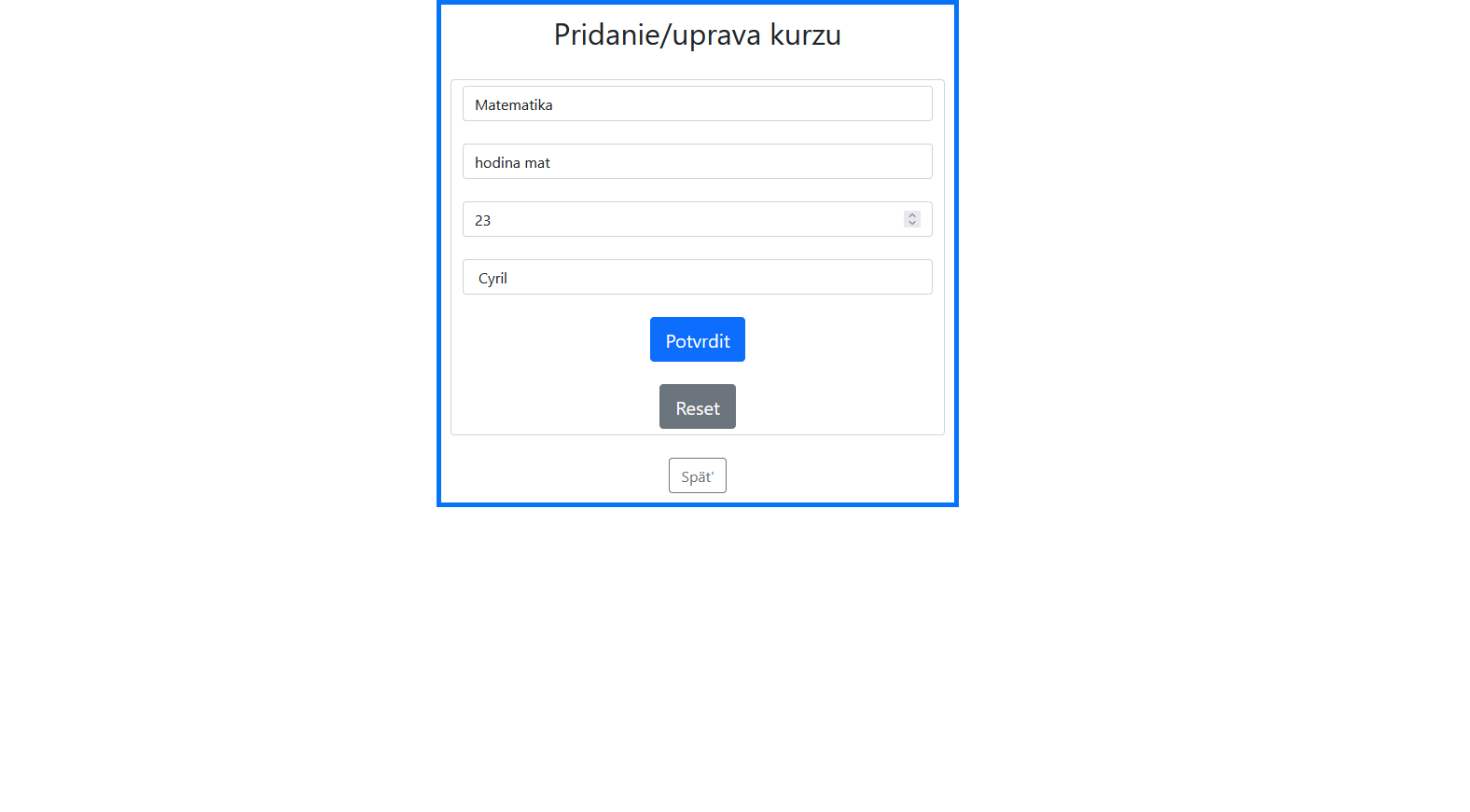 GitHub - radovankrupka/CourseManagement: Spring app