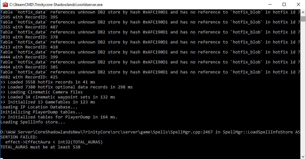 Can't start the server - Crash · Issue #28995 · TrinityCore/TrinityCore · GitHub