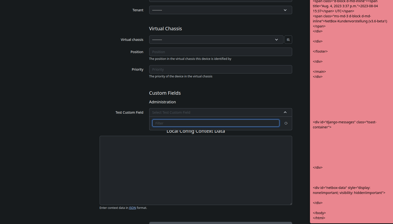 Custom Field Choise: Dropdown menu error during device creation · Issue #13383 · netbox ...