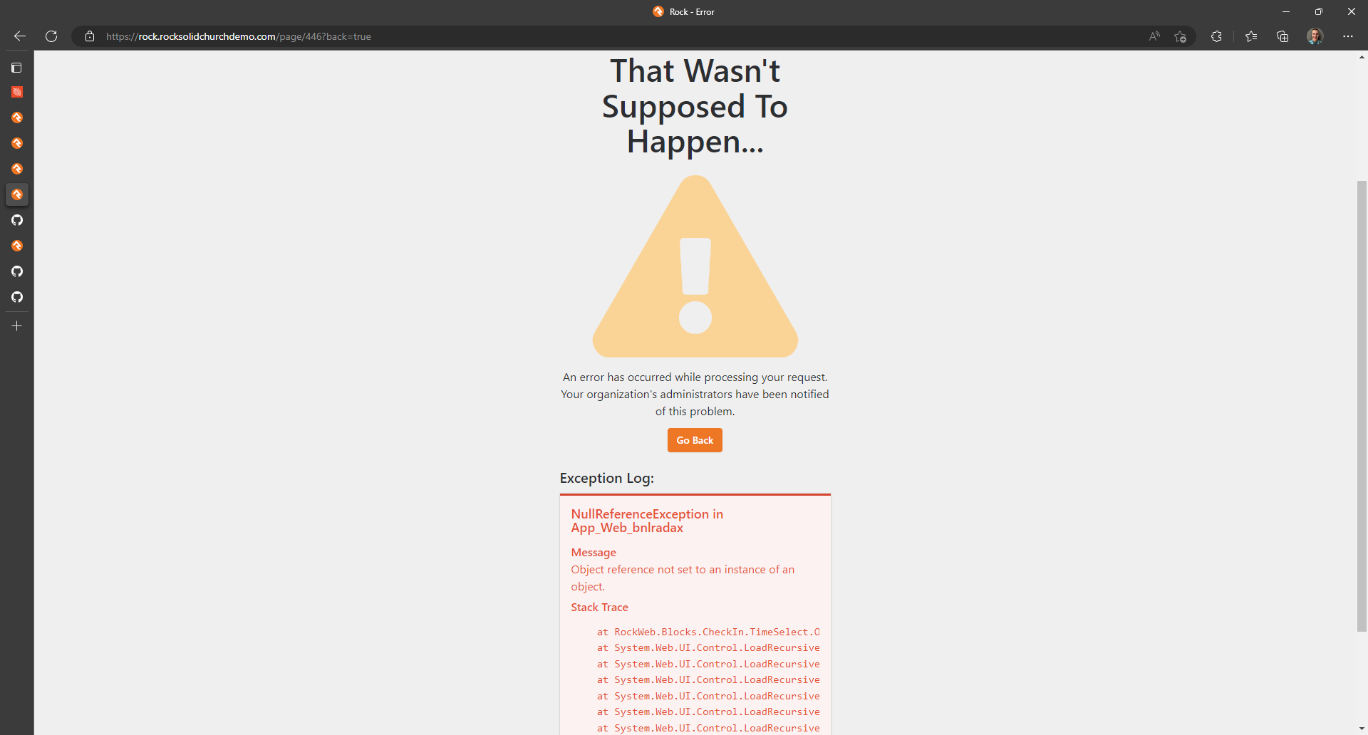 Check In Error When Clicking The Back Button After Not Being Able To Check In · Issue 5446 