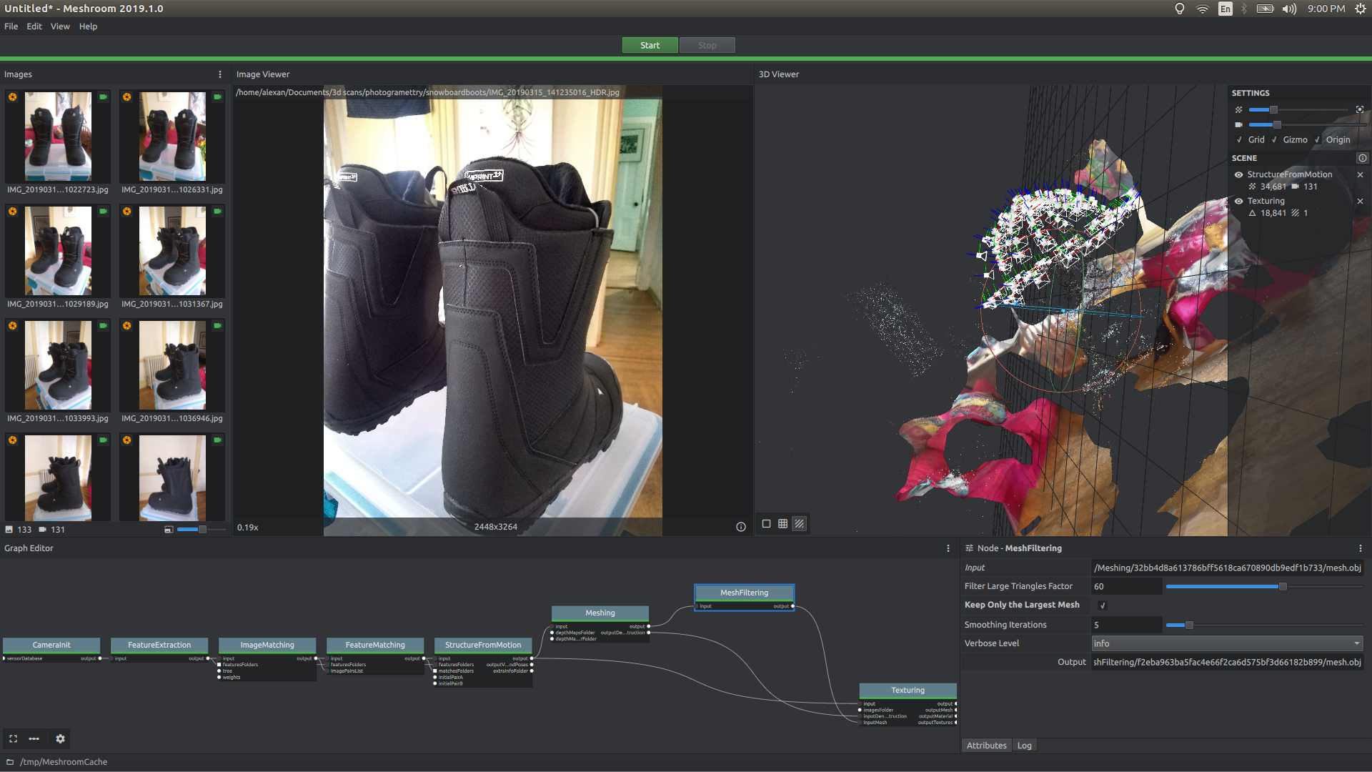 Meshroom generates mesh for everything around the subject, except the ...