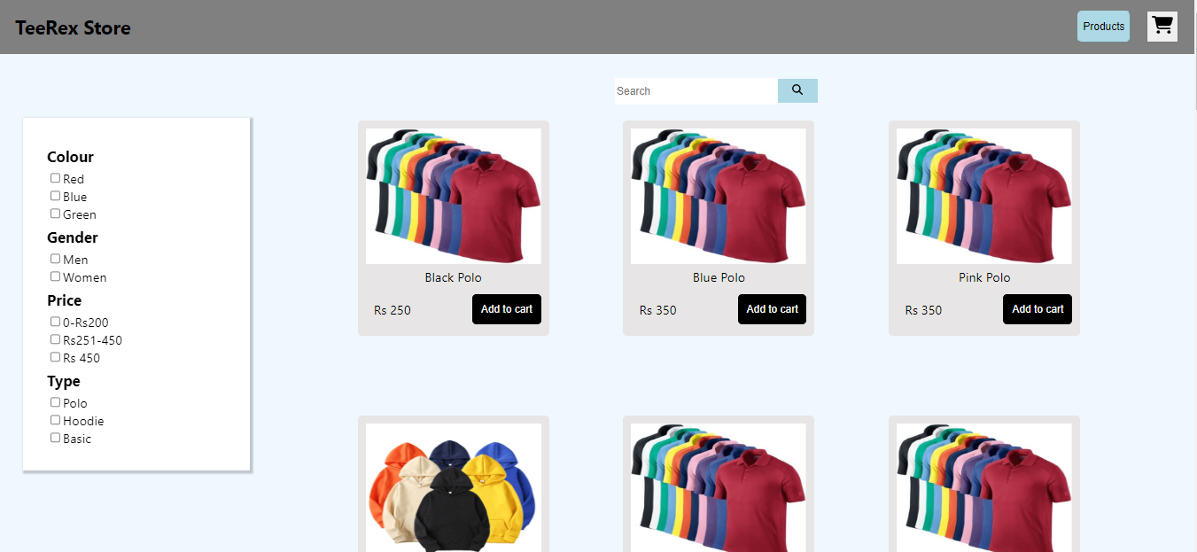 GitHub - itsakshay-git/TeeRex-Store: a simple webapp where customers can browse through the ...