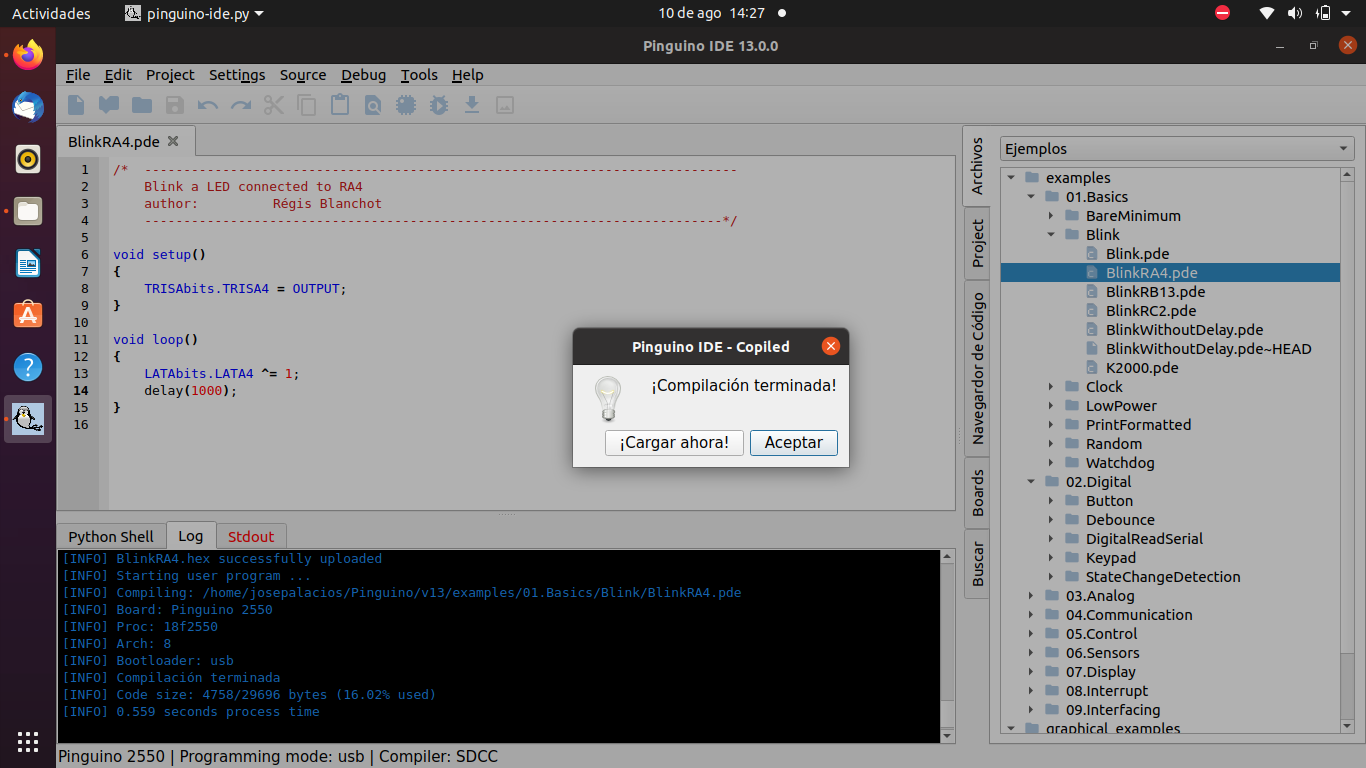 Problemas al detectar placa pinguino 2550 en ubuntu20.04.4 LTS DE ...