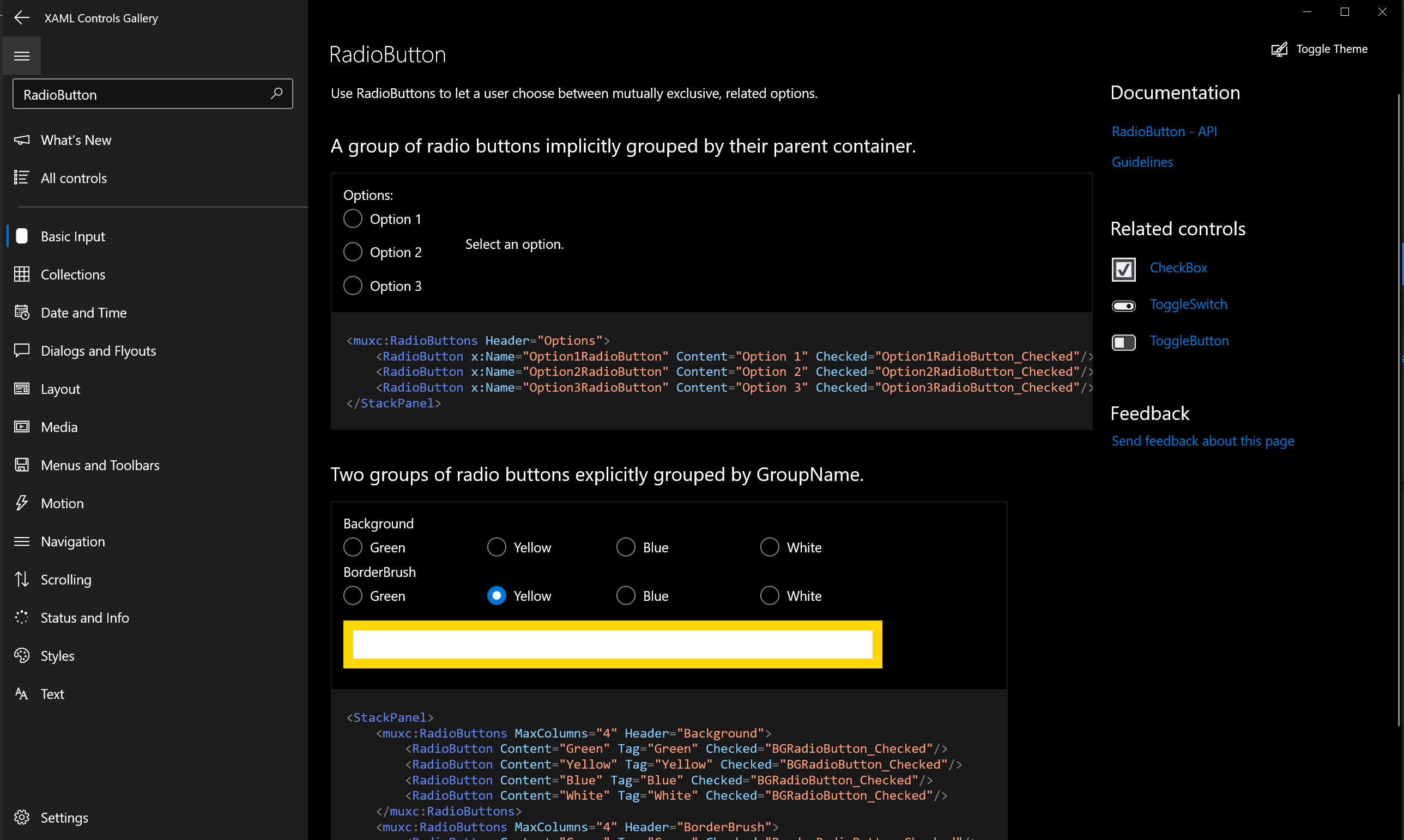 XAML Controls gallery typo in RadioButtons Page. · Issue #428 · microsoft/WinUI-Gallery · GitHub