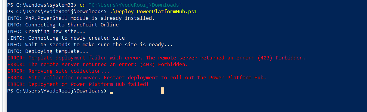 Power Platform Hub Error With The Power Platform Hub · Issue 3857 