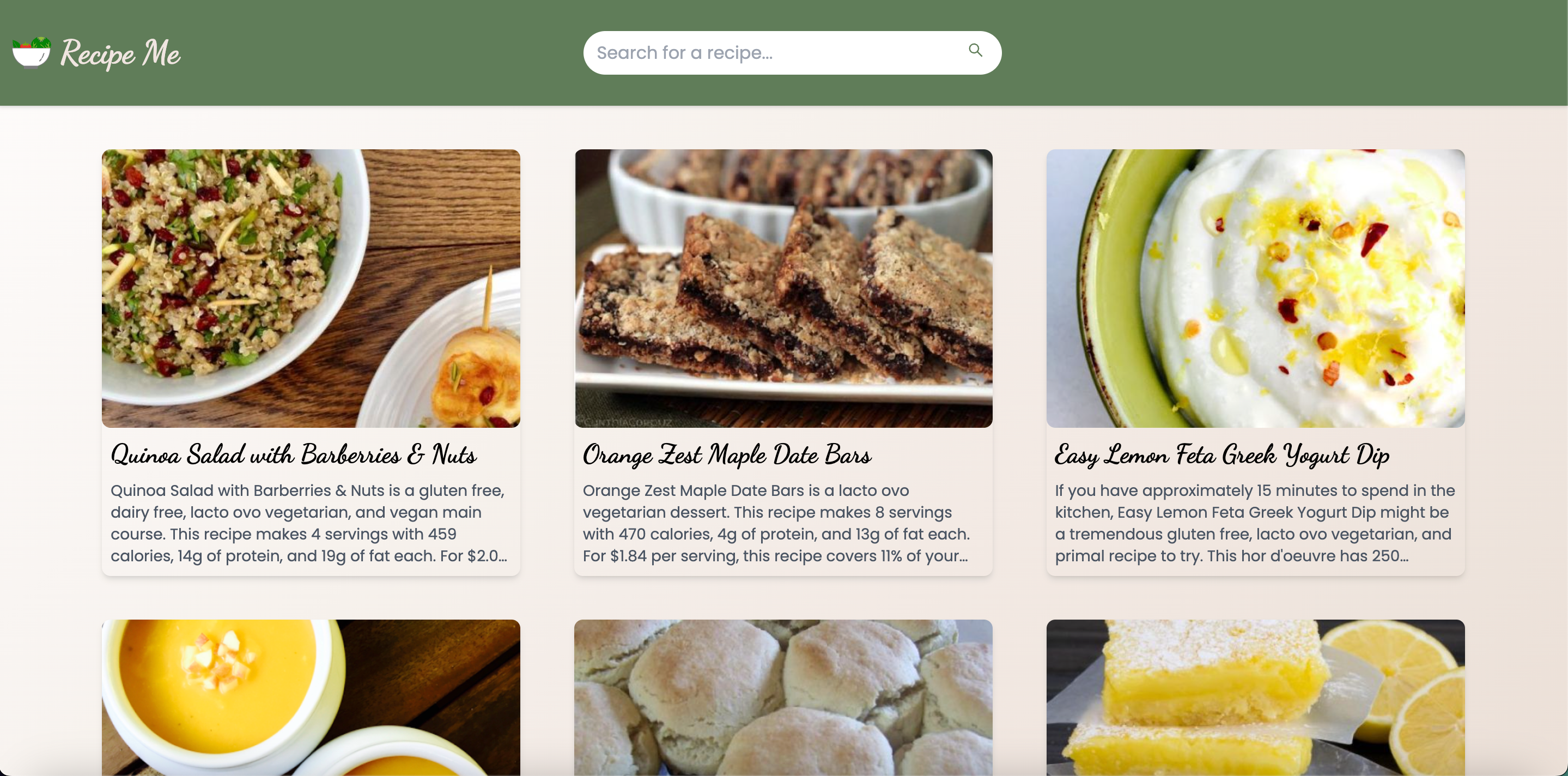 GitHub - mejrimo/recipe-me: Vegetarian recipes app made with React