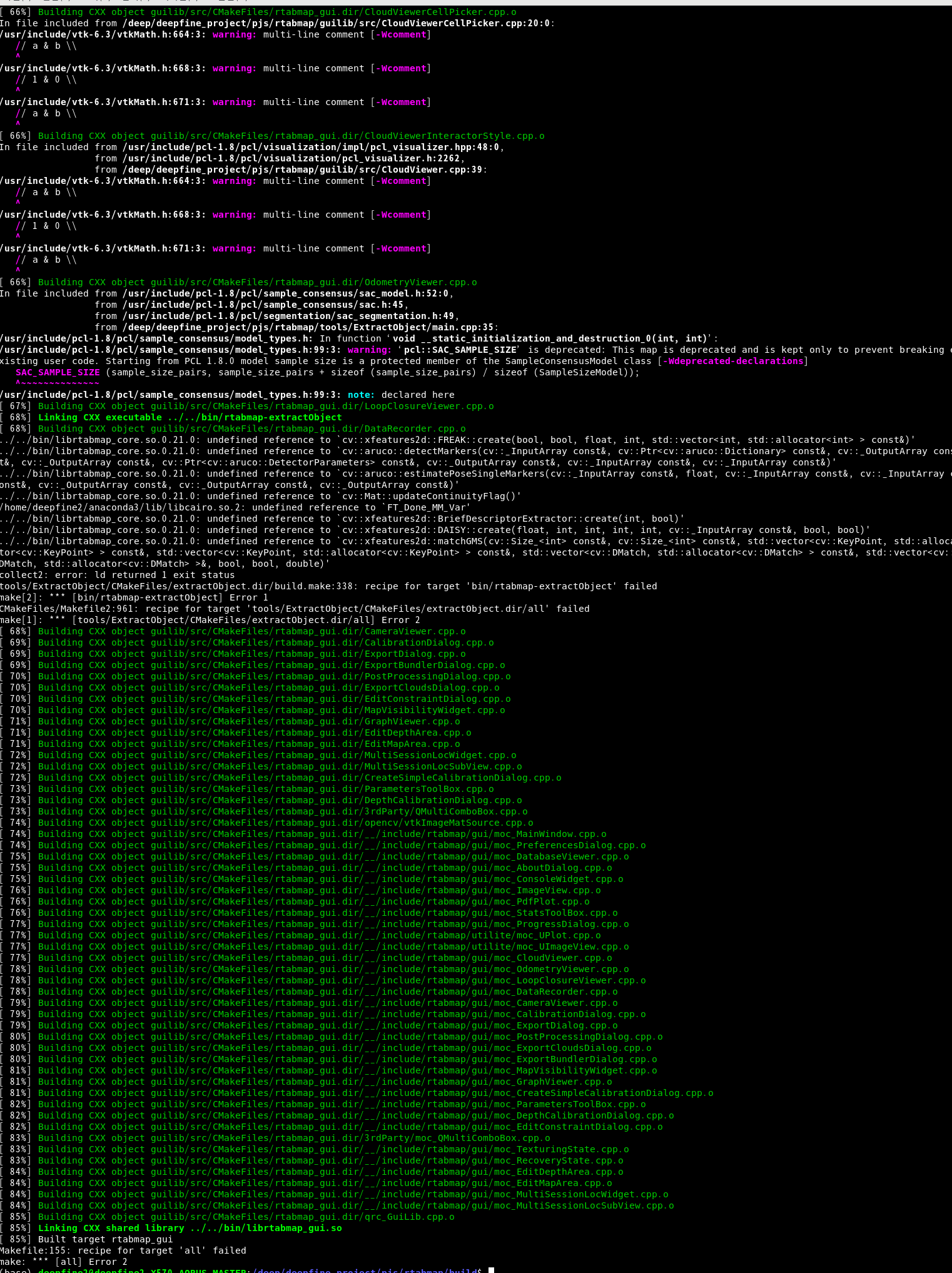 rtabmap/build make failed · Issue #999 · introlab/rtabmap · GitHub