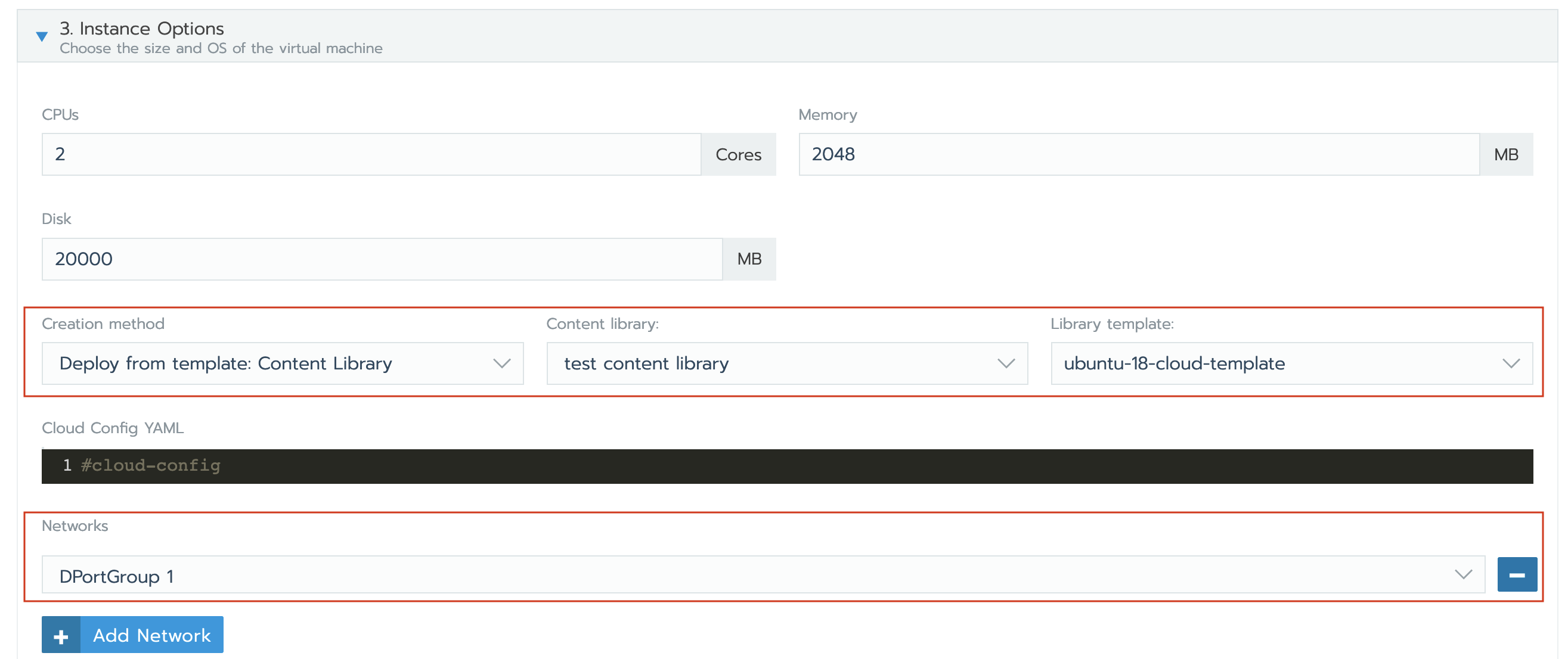vSphere node driver - VM deployed from content library is not setting network as per node ...