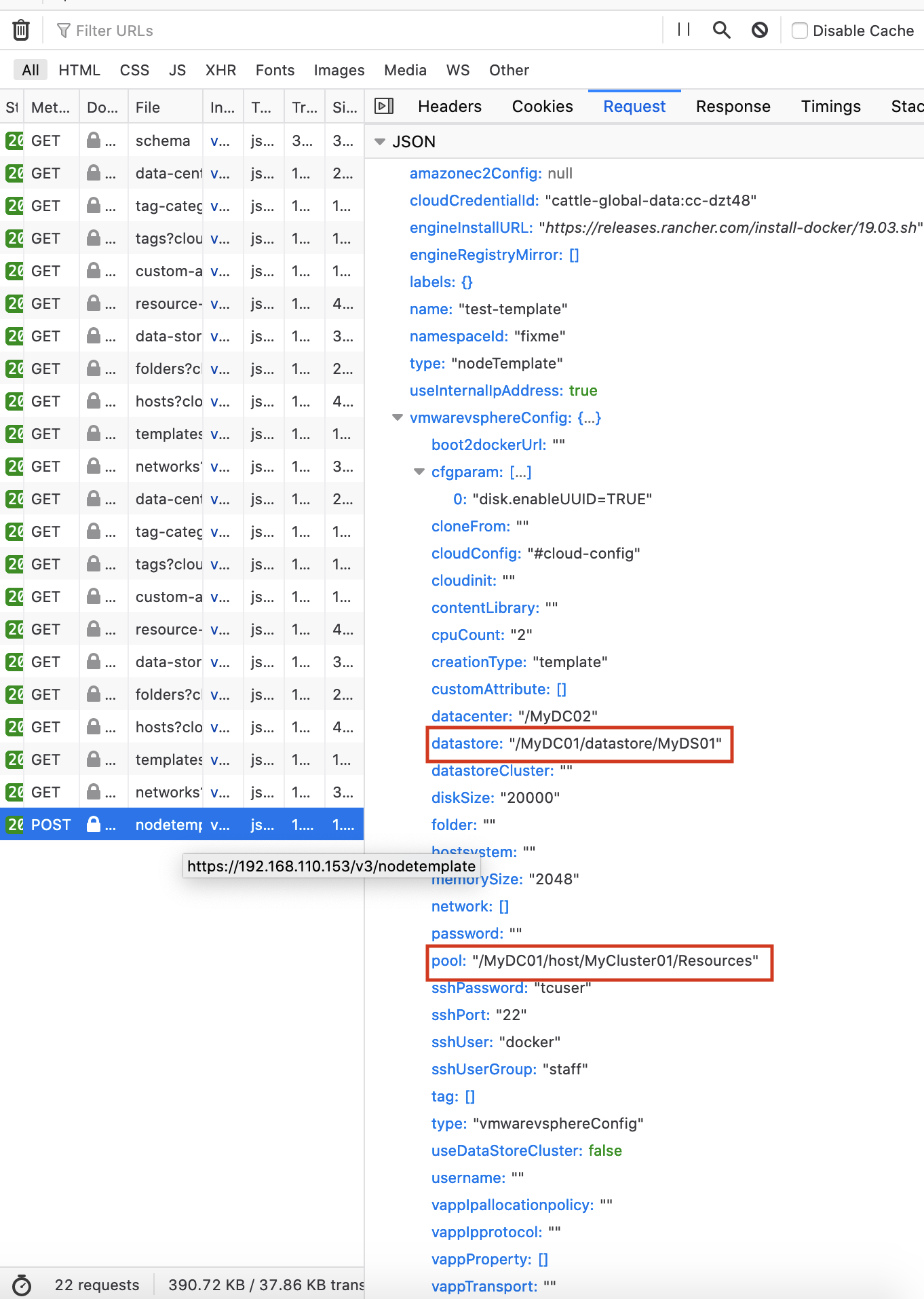 Node template values not changing while switching cloud credentials for vSphere · Issue #26997 ...