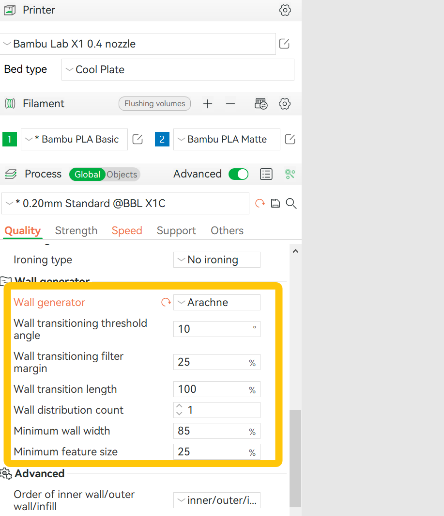 Wider adaptive outer walls to help with overhangs · Issue #1043 · bambulab/BambuStudio · GitHub