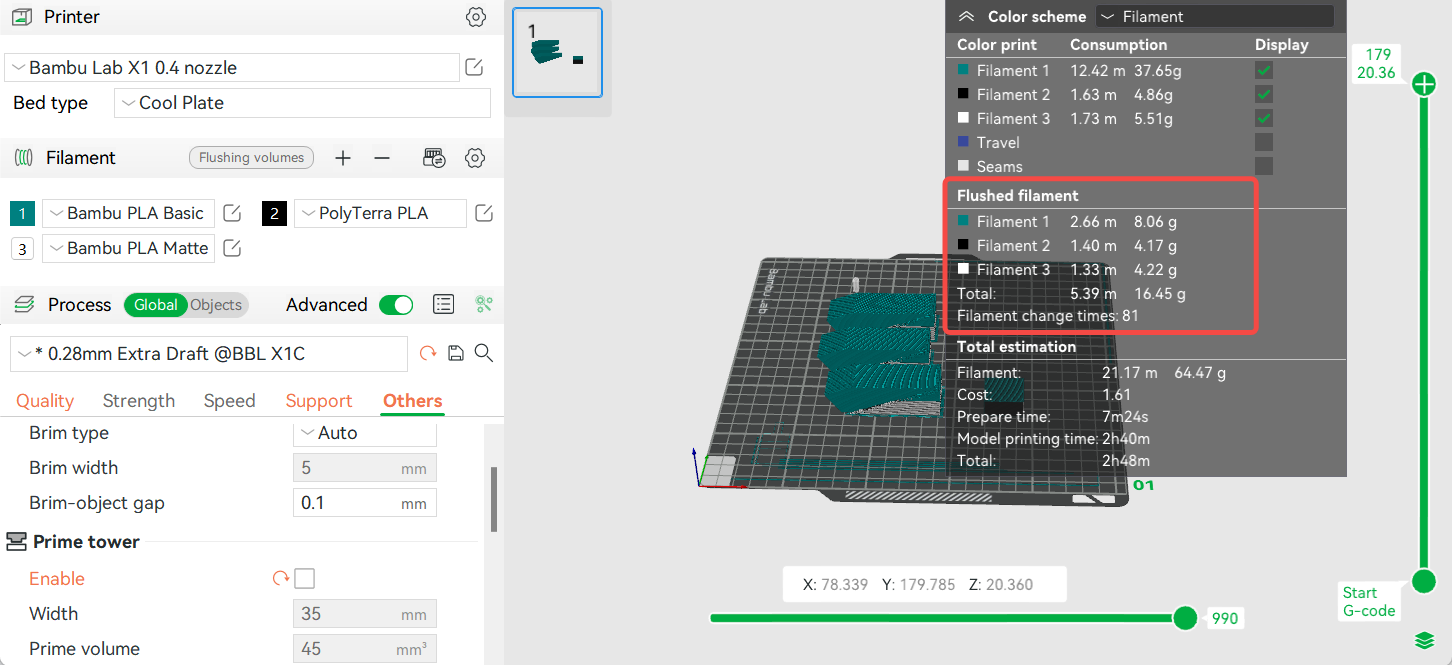 Flushed filament estimate inaccurate if flushing volume set to zero · Issue #460 · bambulab ...