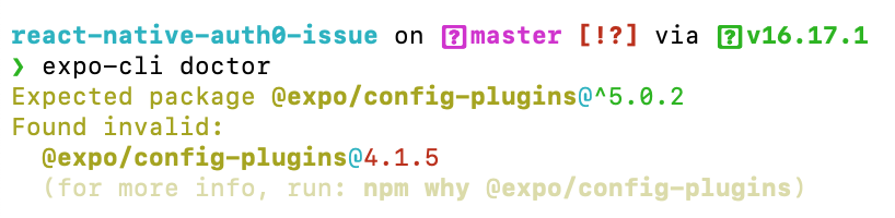 `expo-cli doctor` warns about `@expo/config-plugins@4.1.5` being an invalid package · Issue #563 ...