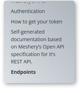 [Docs] Improve REST API Docs Legibility · Issue #7365 · meshery/meshery · GitHub
