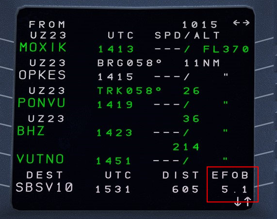 EFOB on MCDUs FPLAN page not updated · Issue #7449 · flybywiresim ...