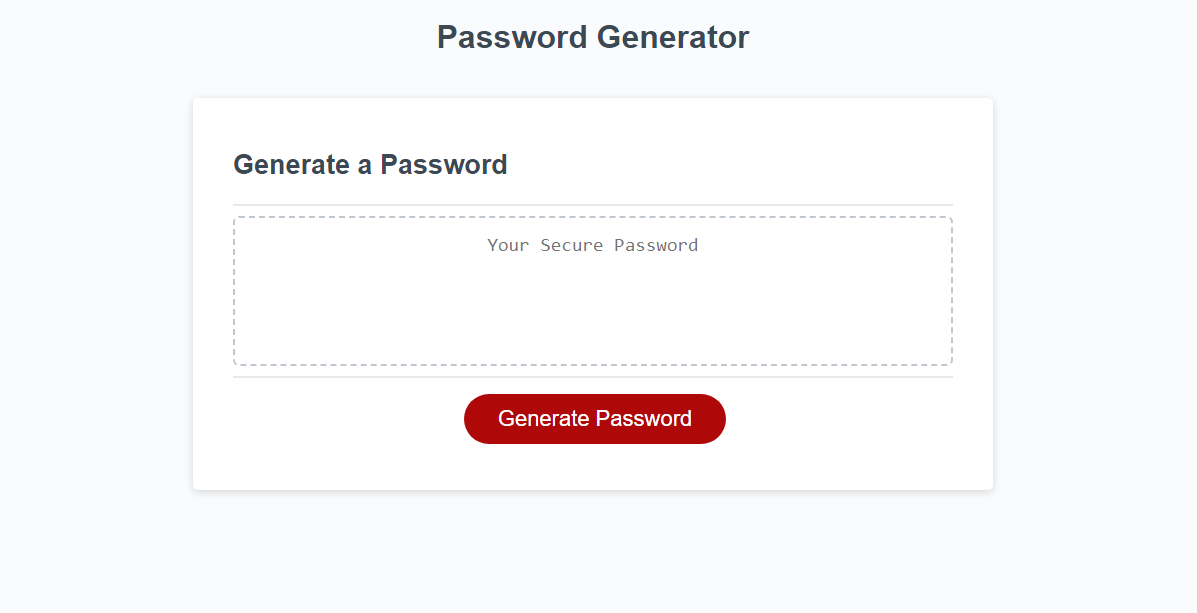 GitHub - johnweaver1/Password-Generator: Creating a javascript ...