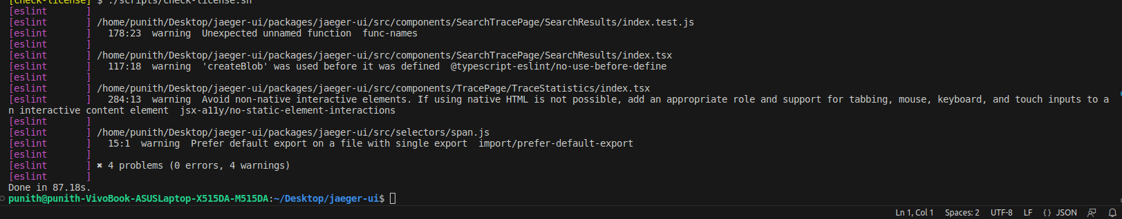 [chore]: Fix eslint warnings · Issue #1608 · jaegertracing/jaeger-ui · GitHub