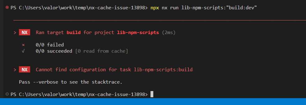 Bug 15.3.3: can not find configuration if colon (`:`) is used in a name of npm script, like ...