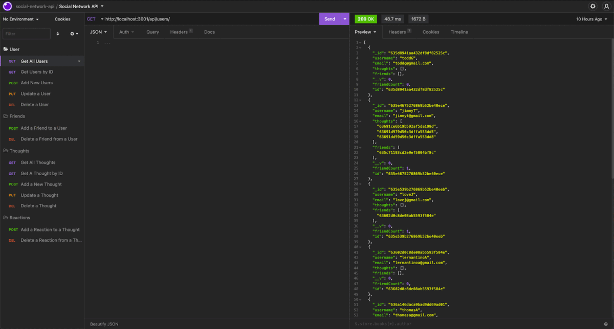 Github Toddrgarnersocial Network Api This Api Was Built For A Social Network Web Application
