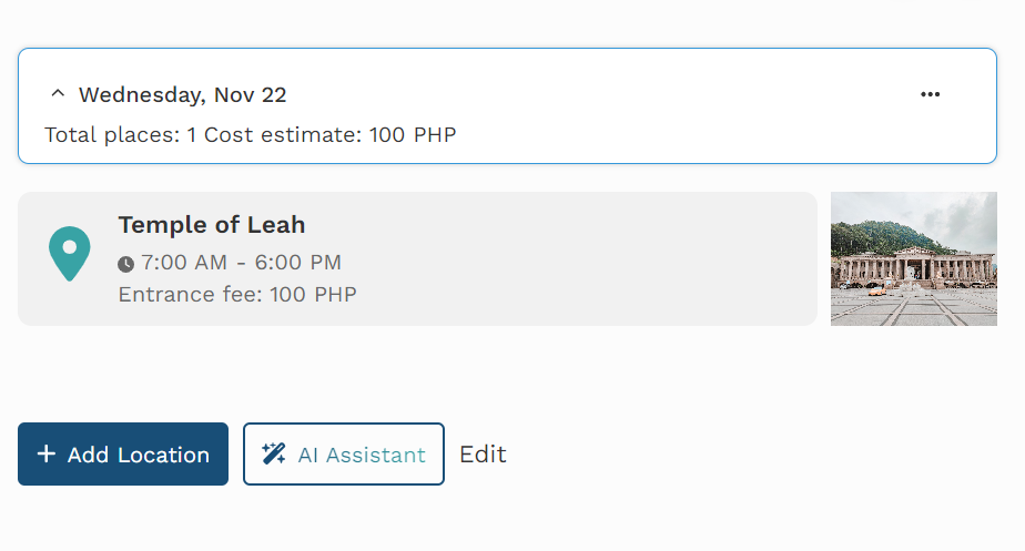 Rated Days can still be edited in the itinerary plan page. · Issue #9 · Arc-Data/itinerary ...