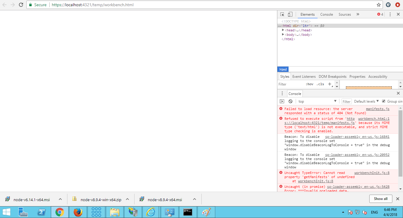 Cannot read property 'getManifests' of undefined in workbenchinit.js · Issue #1596 · SharePoint ...