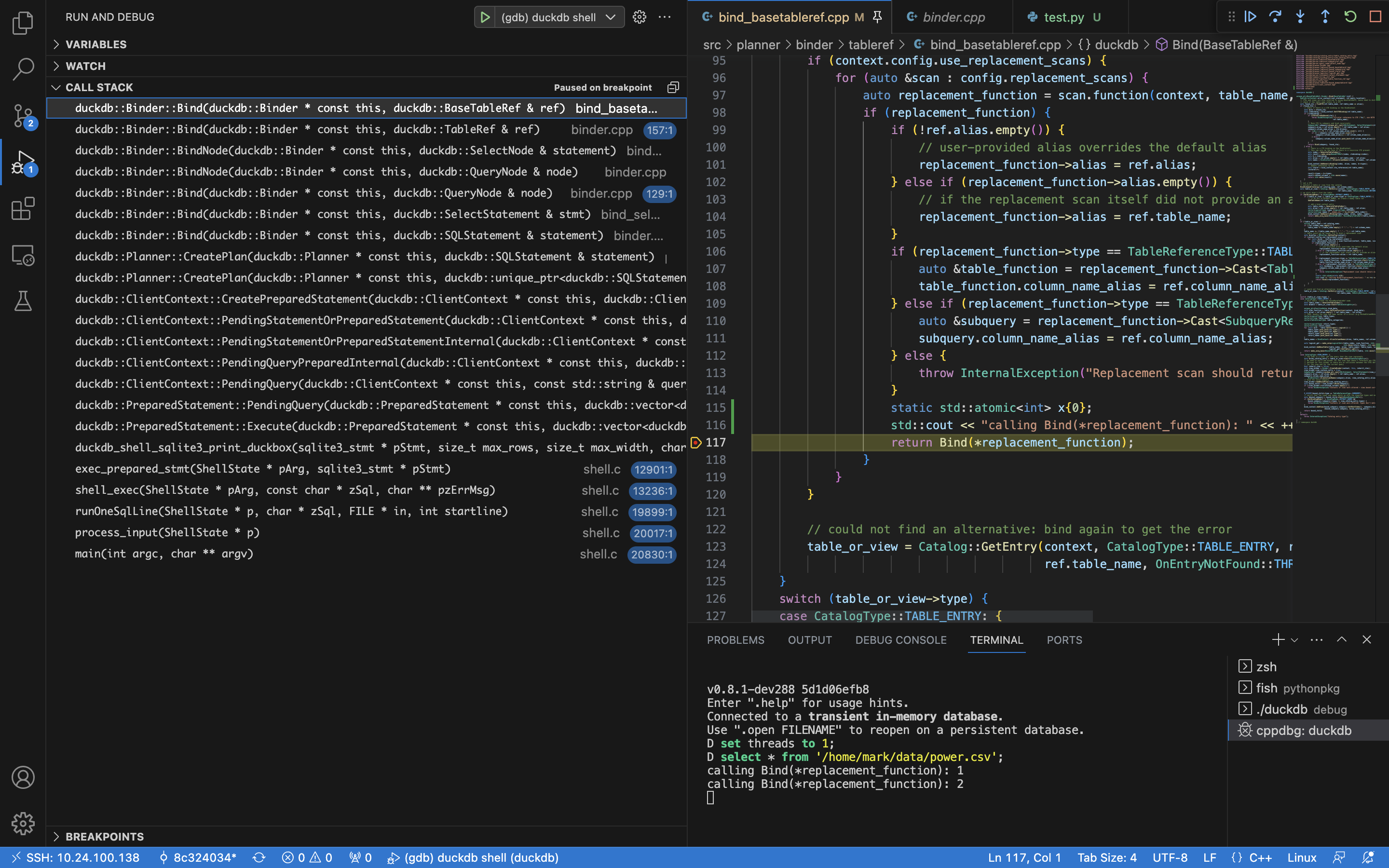 `Binder::Bind(BaseTableRef &ref)` will be excuted twice (and hence so ...