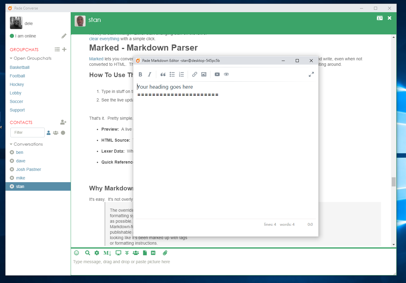 Parse markdown text in chat content and format as standard HTML · Issue #79 · igniterealtime ...