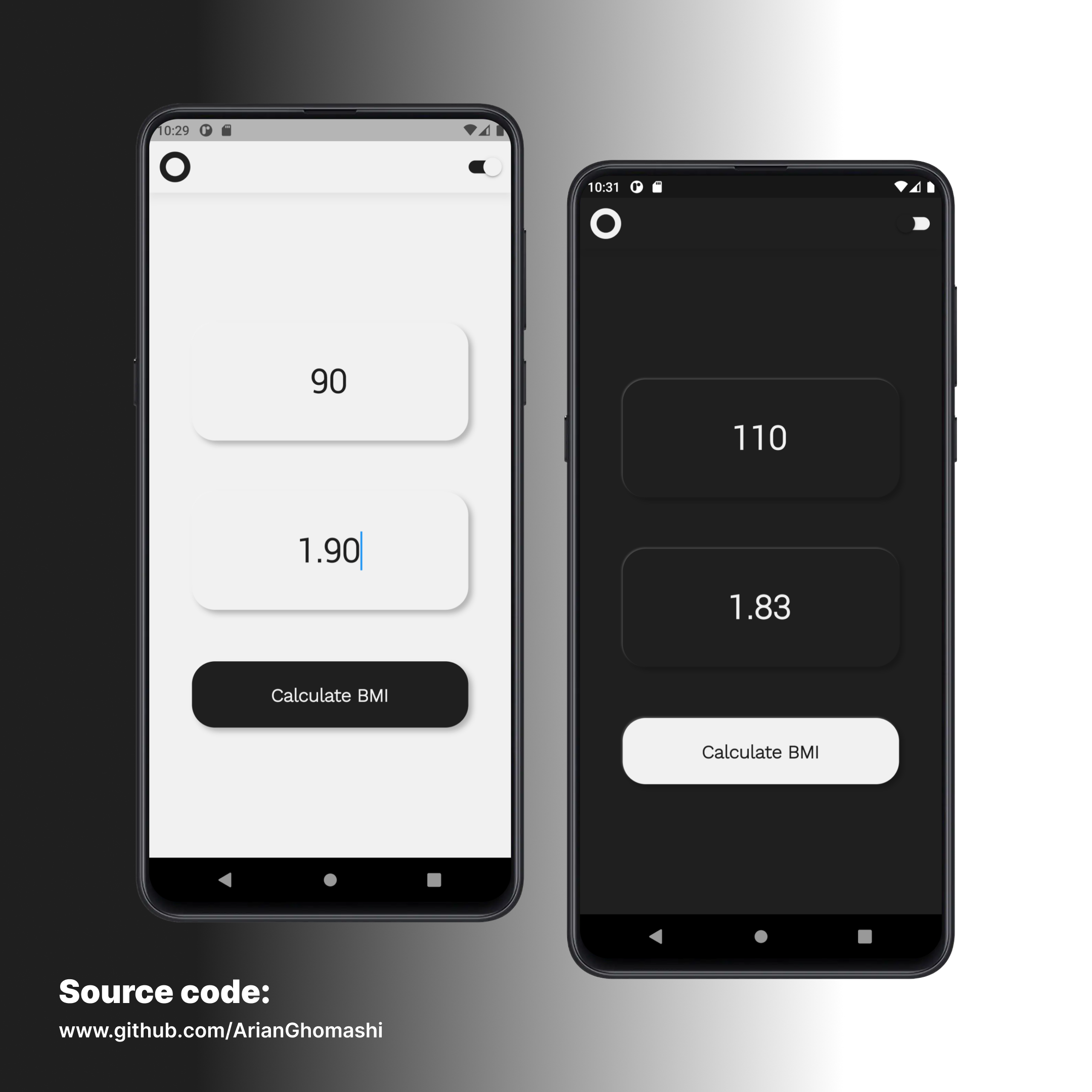 GitHub - ArianGhomashi/BMI-calculator-with-dark-mode-button