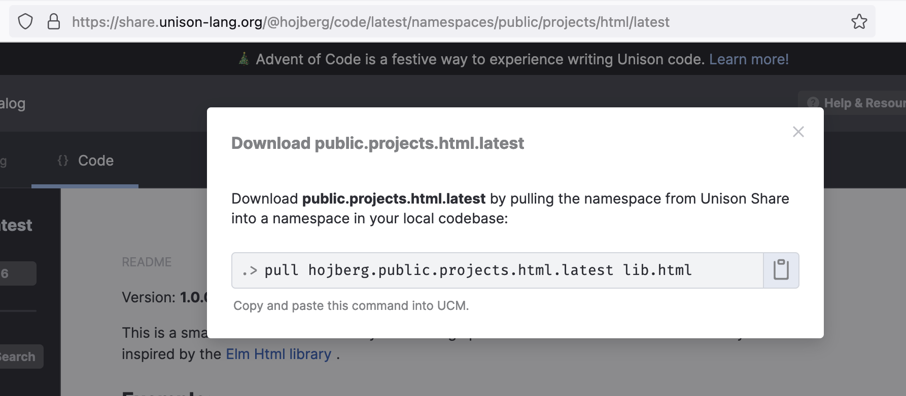 Unison Share `pull user/project` ignores the `/project`, tries to pull all of `user`, requiring ...