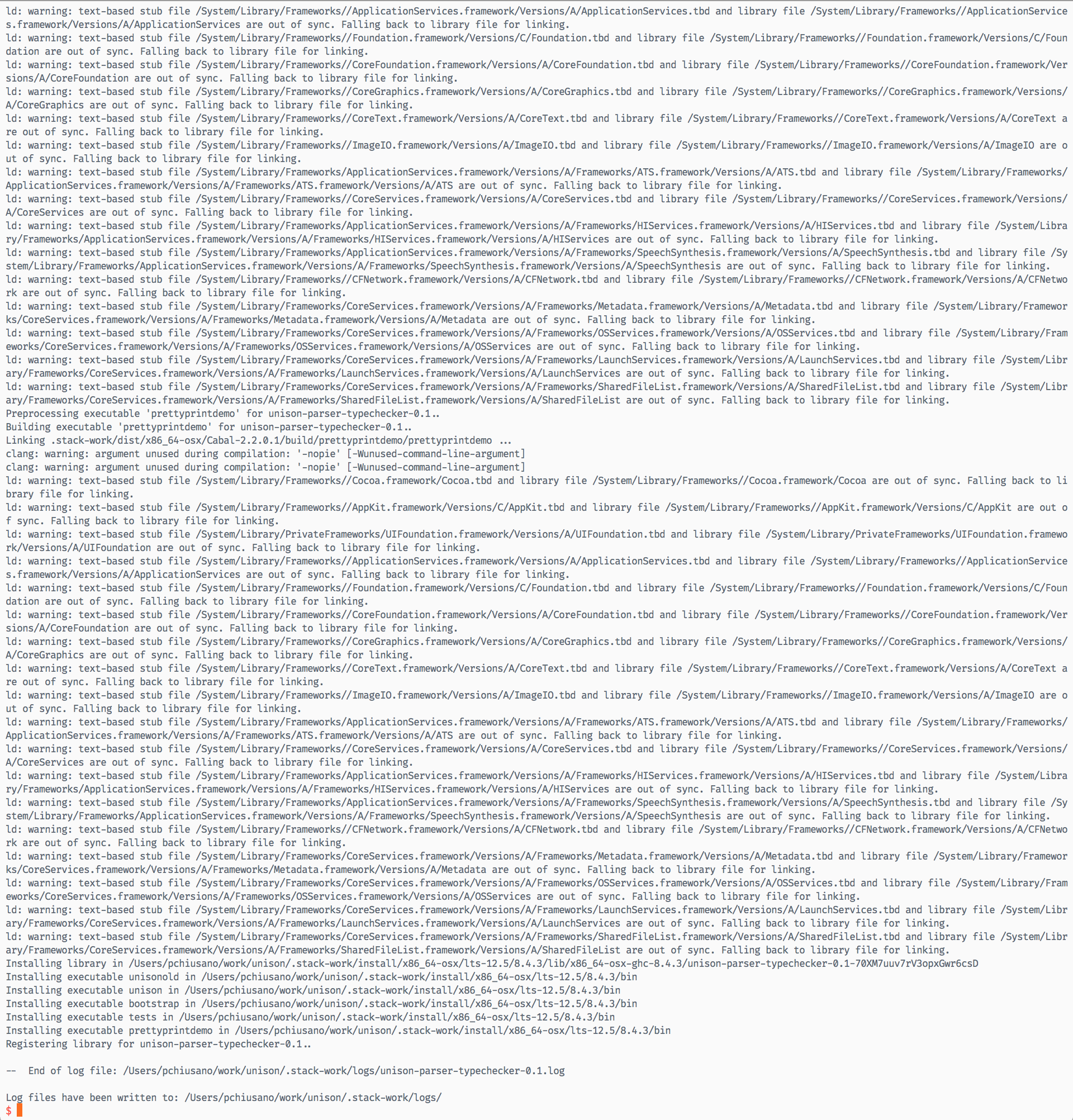 Somehow get stack to produce less garbage output · Issue #303 · unisonweb/unison · GitHub