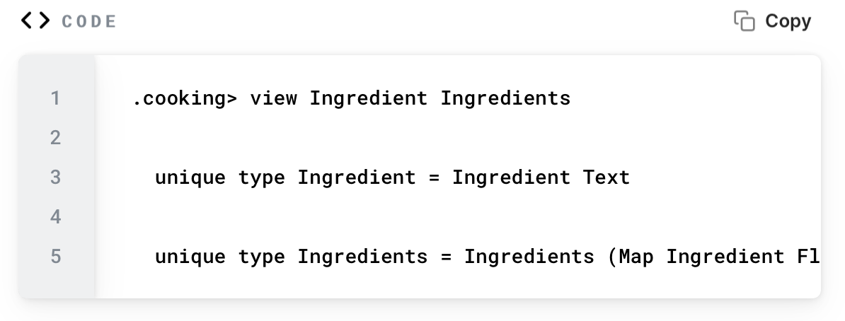 `ucm` fenced code blocks should get a block type of `ucm`, not `code` · Issue #36 · unisonweb ...