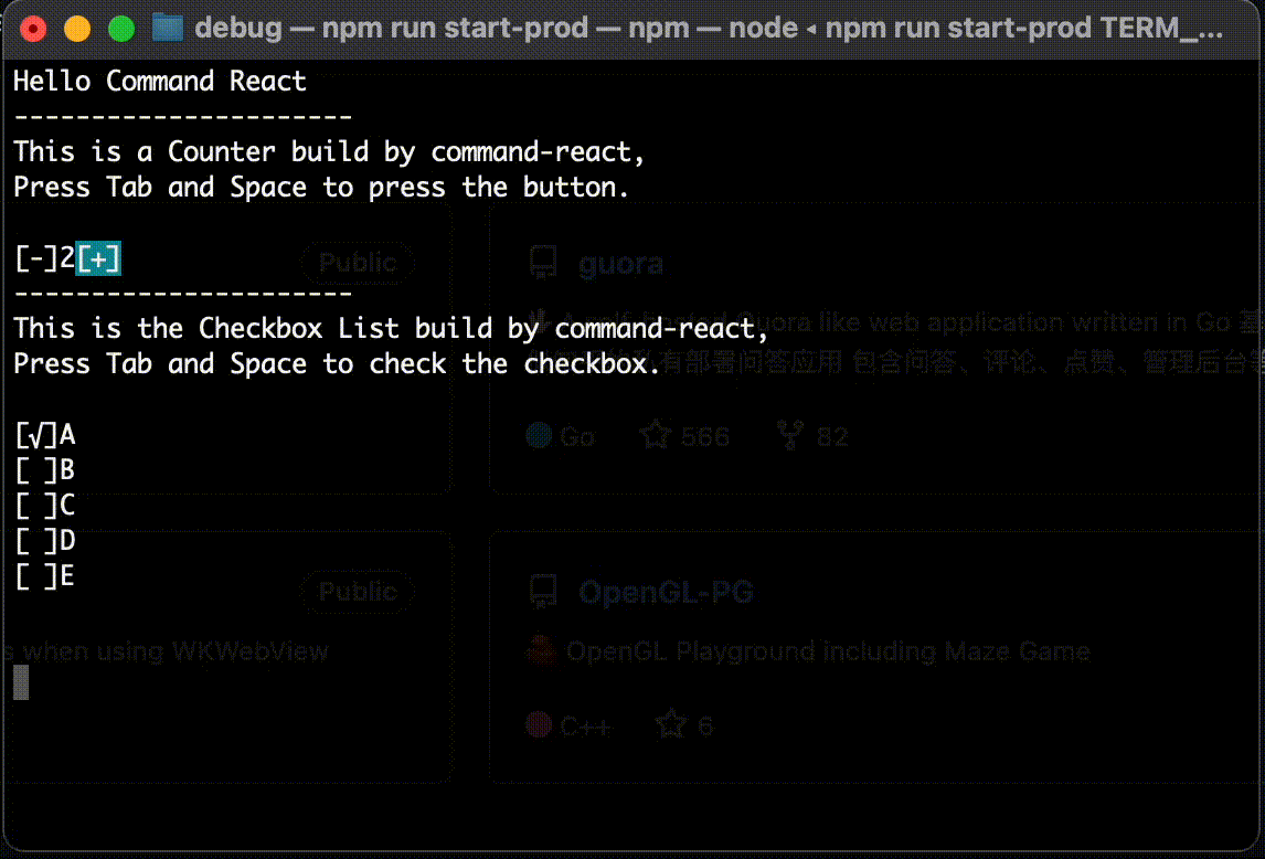 Command react Npm