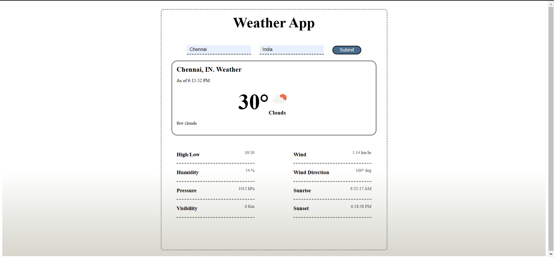 GitHub - saisharan97/WeatherApp: Fetches and displays the weather information of user specified ...