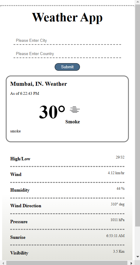 GitHub - saisharan97/WeatherApp: Fetches and displays the weather information of user specified ...