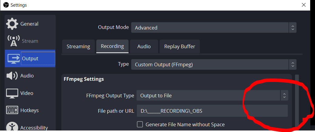 FFmpeg output path "browse" button broken · Issue #6986 · obsproject/obs-studio · GitHub