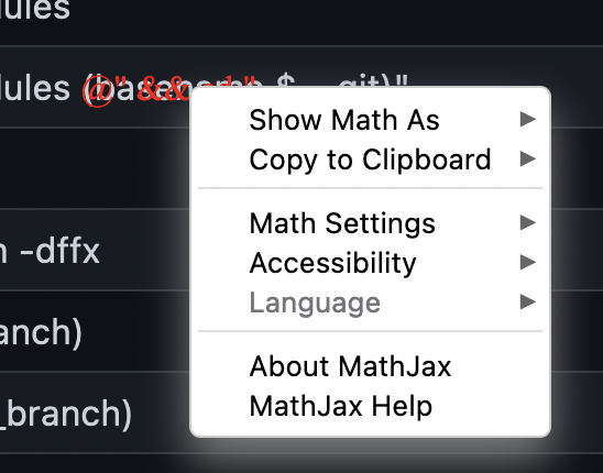 Git plugins shows unintended MathJax/LaTeX · Issue #10993 · ohmyzsh/ohmyzsh · GitHub