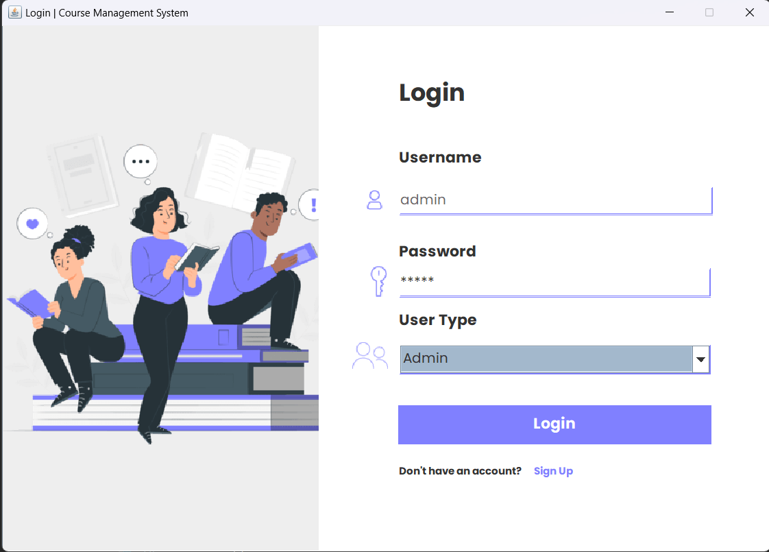 GitHub - adhishakya/CourseManagementSystem: Course Management System made using Java Swing and ...