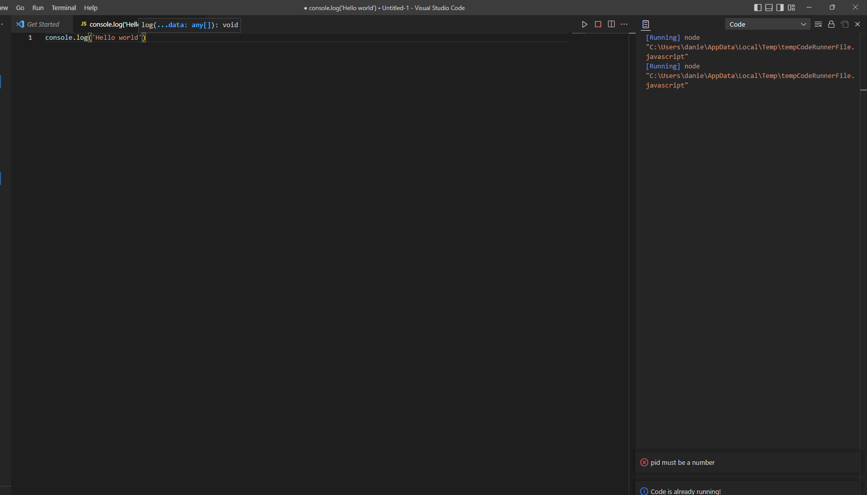 I can't console log · Issue #1010 · formulahendry/vscode-code-runner · GitHub