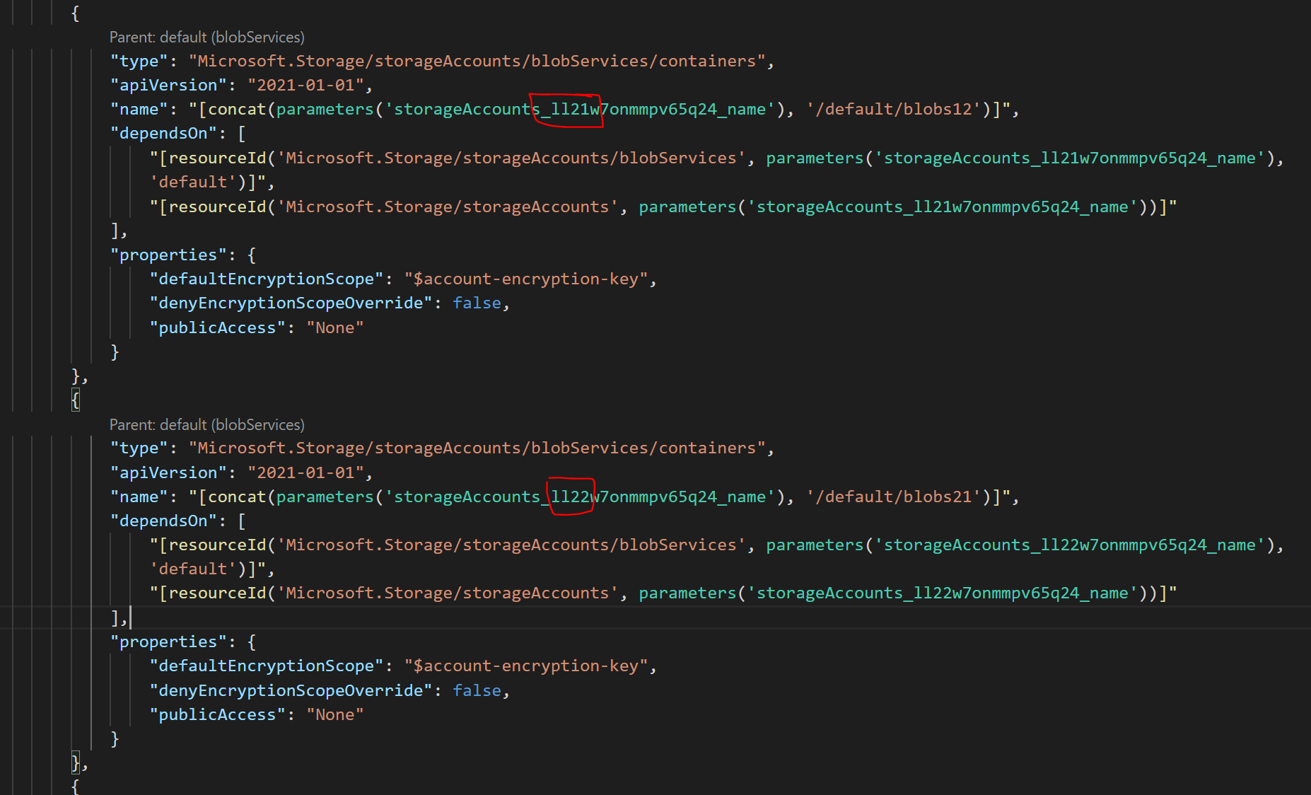 Decompile Puts Storage Account Containers In Wrong Storage Account 