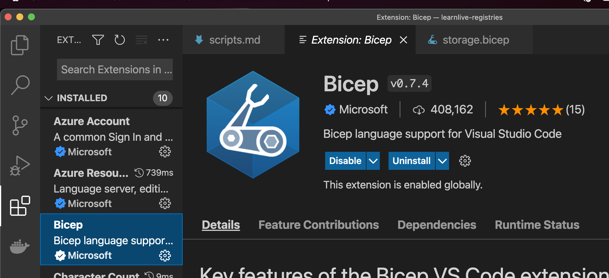 Bicep intellisense partially working · Issue #7317 · Azure/bicep · GitHub