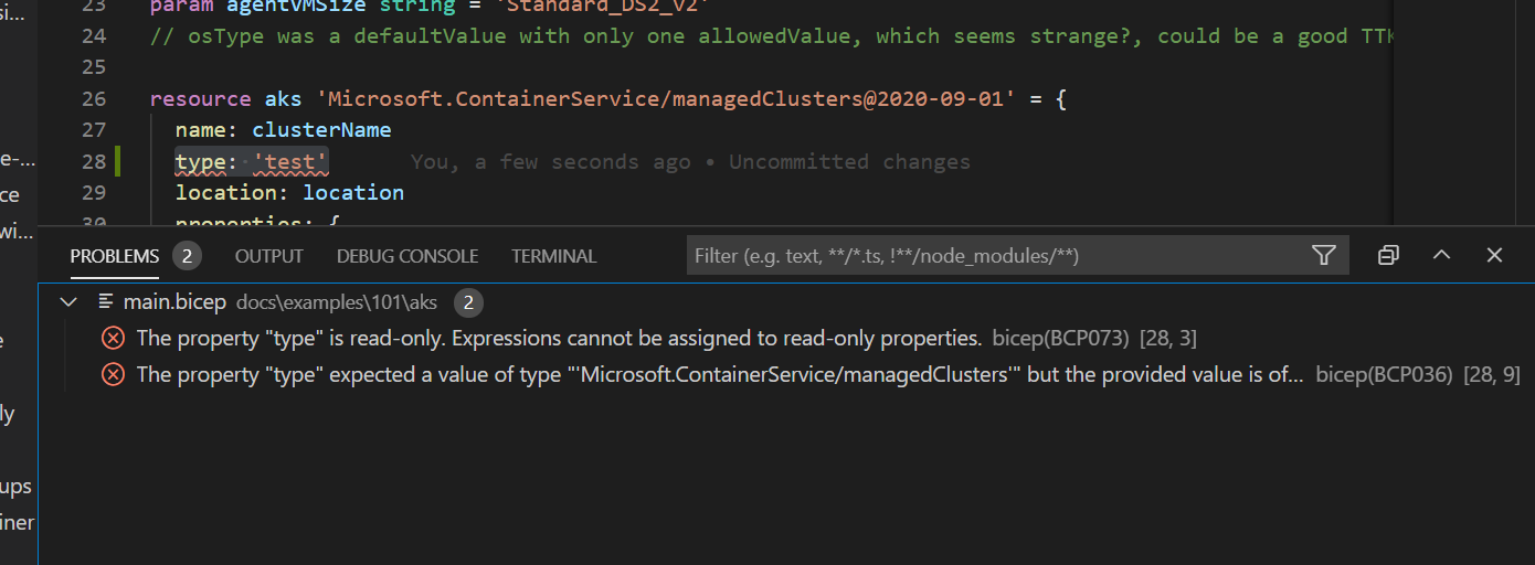 Better error message for not allowed type · Issue #218 · Azure/bicep ...